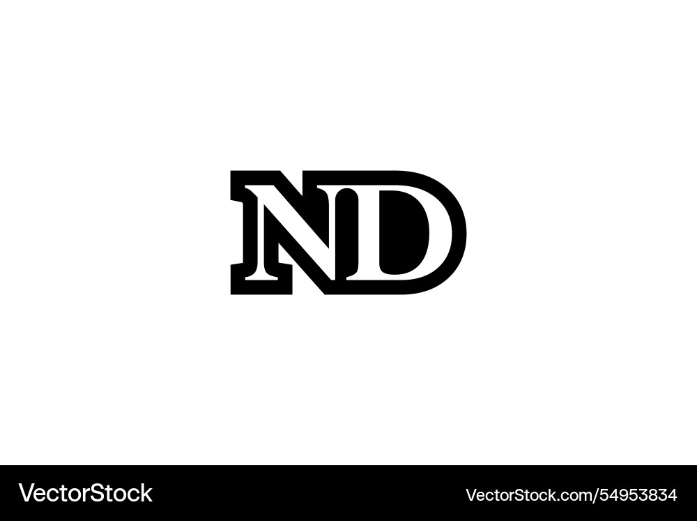 Alphabet monogram nd dn logo Royalty Free Vector Image