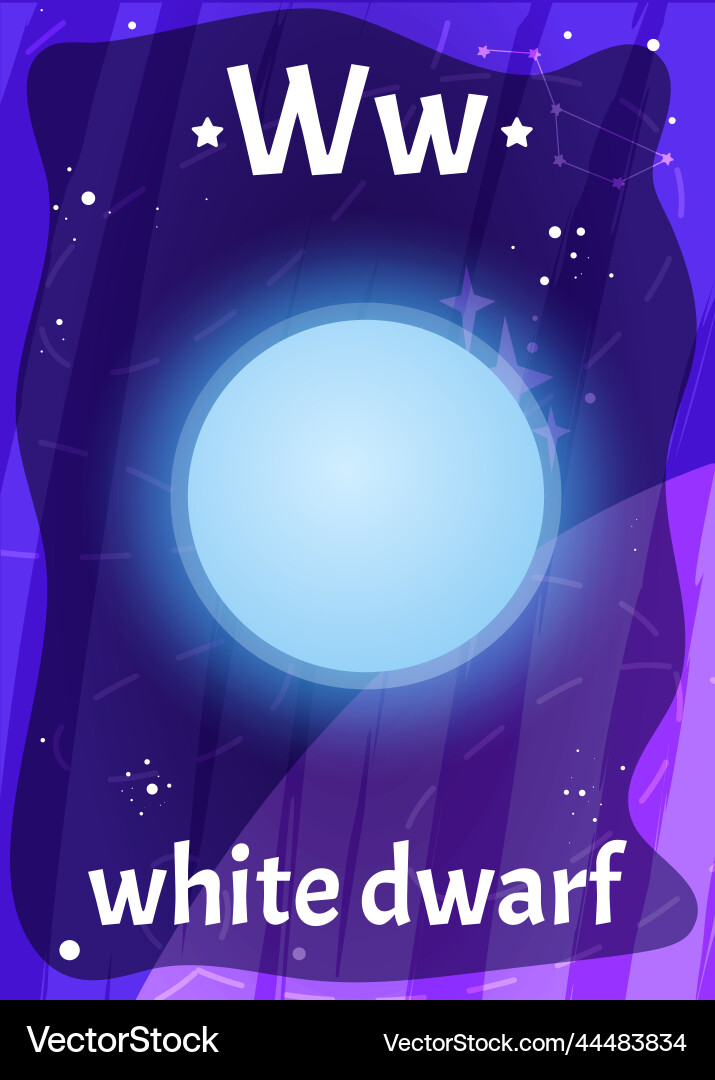 Cartoon printable space alphabet flashcard Vector Image