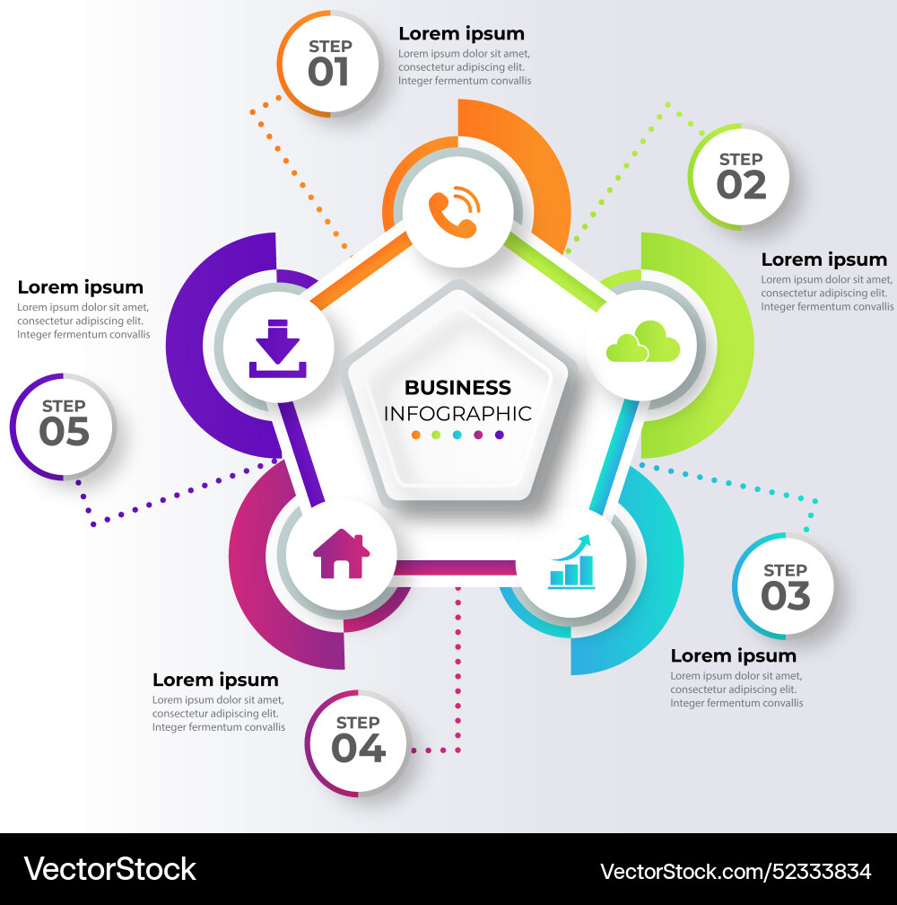 Colorful gradient infographic steps Royalty Free Vector