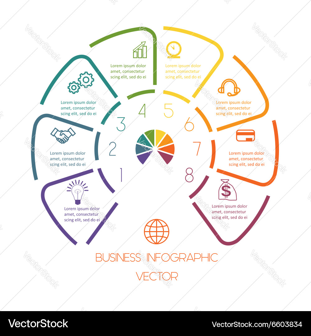 Colorful Line Infographic Template Royalty Free Vector Image