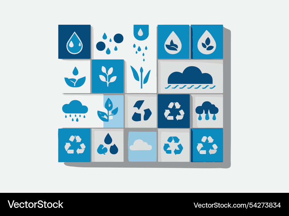 Concept of water saving tips icon infographic Vector Image