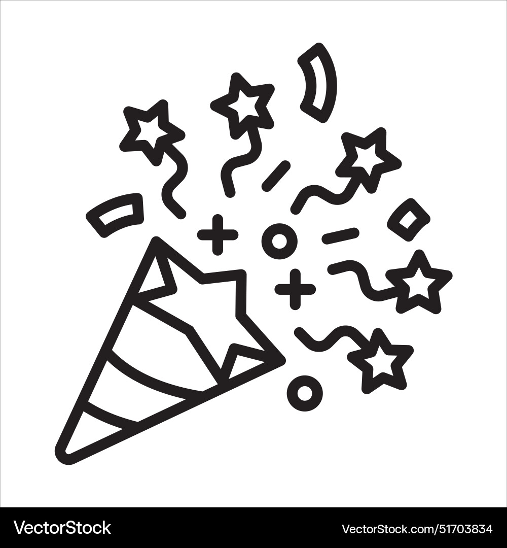Confetti line icon Royalty Free Vector Image - VectorStock