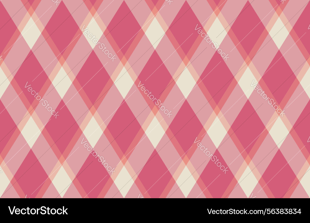 Elegant pink and cream diagonal plaid pattern Vector Image