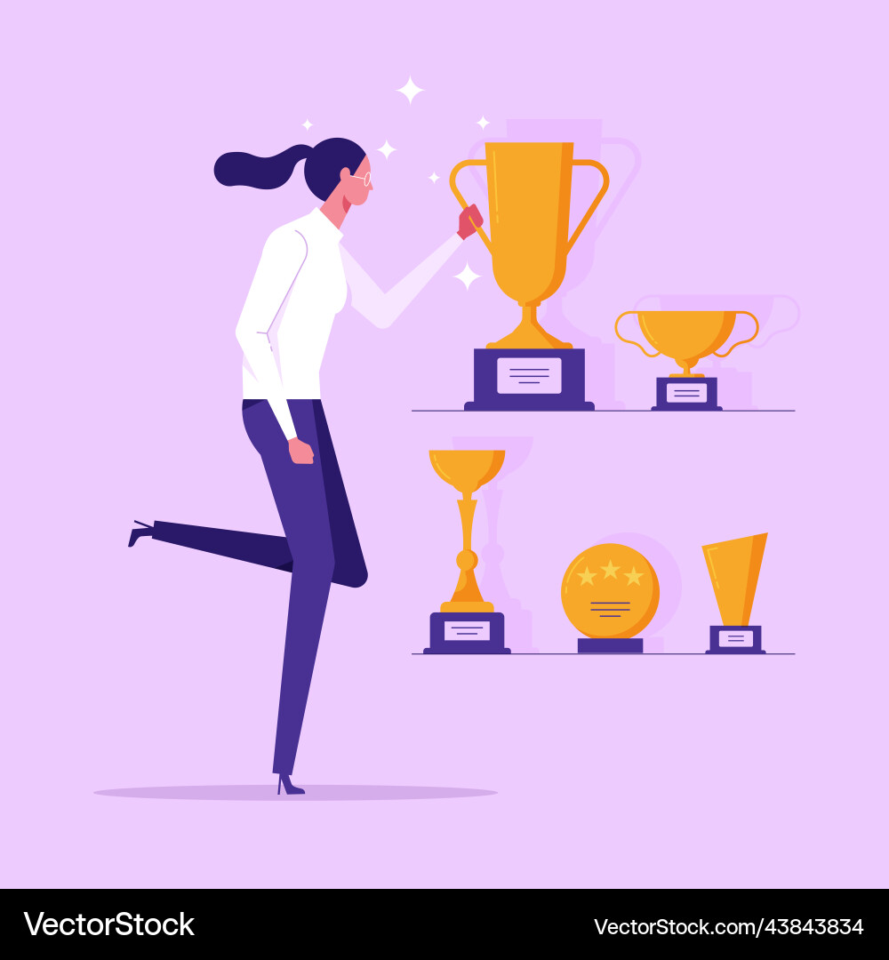 Getting reward or prize for achievement concept Vector Image
