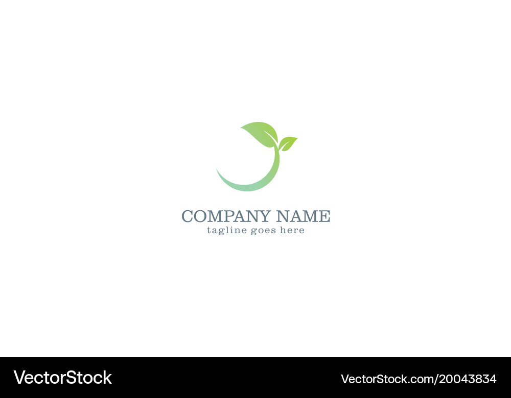 Green leaf organic design logo Royalty Free Vector Image
