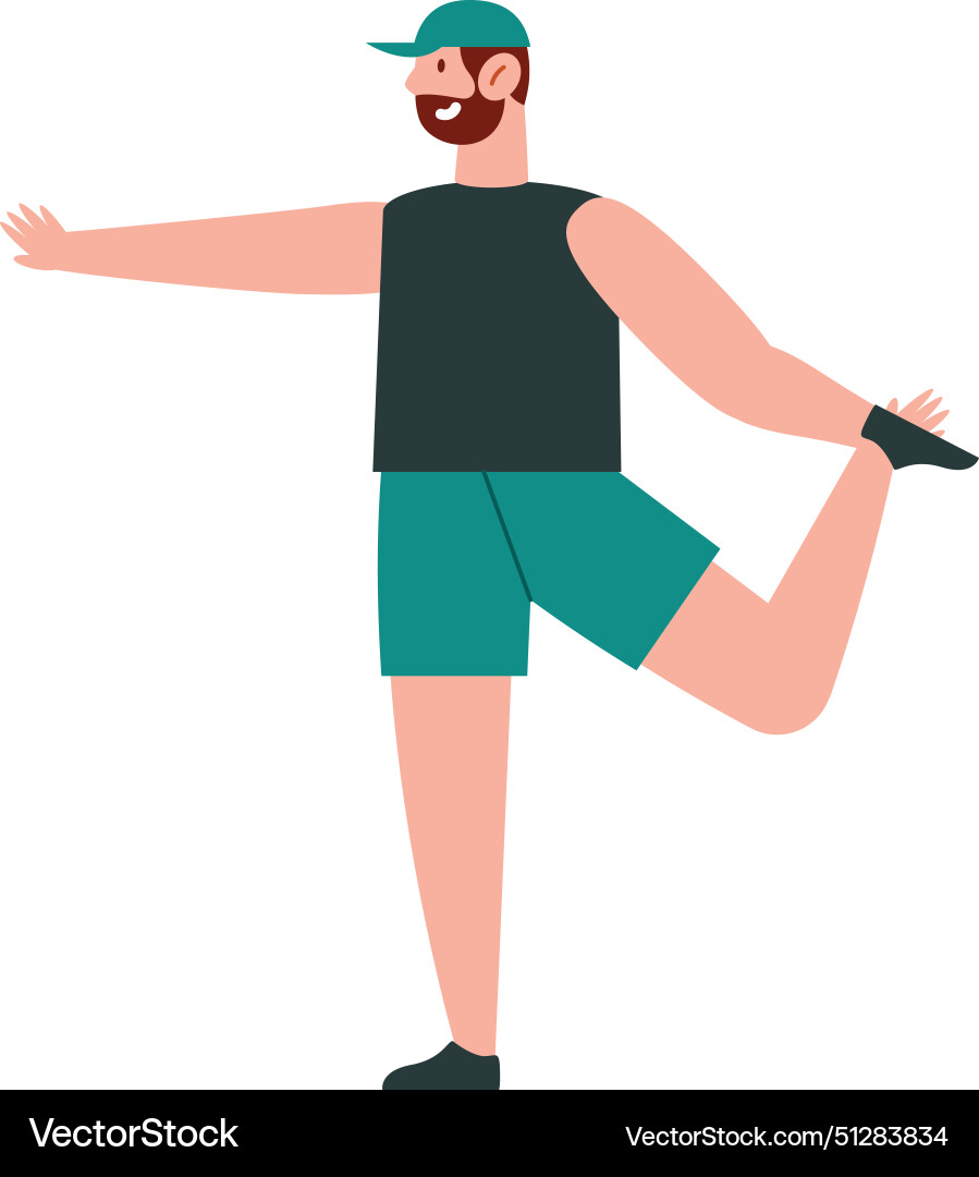 Gym practicing adult man Royalty Free Vector Image