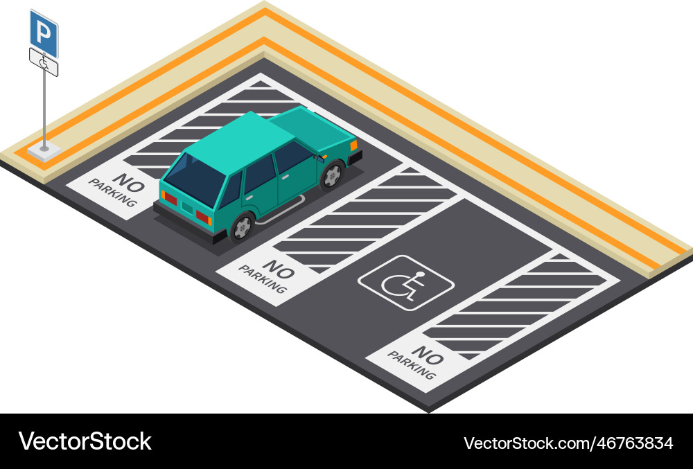 Isometric car park Royalty Free Vector Image - VectorStock