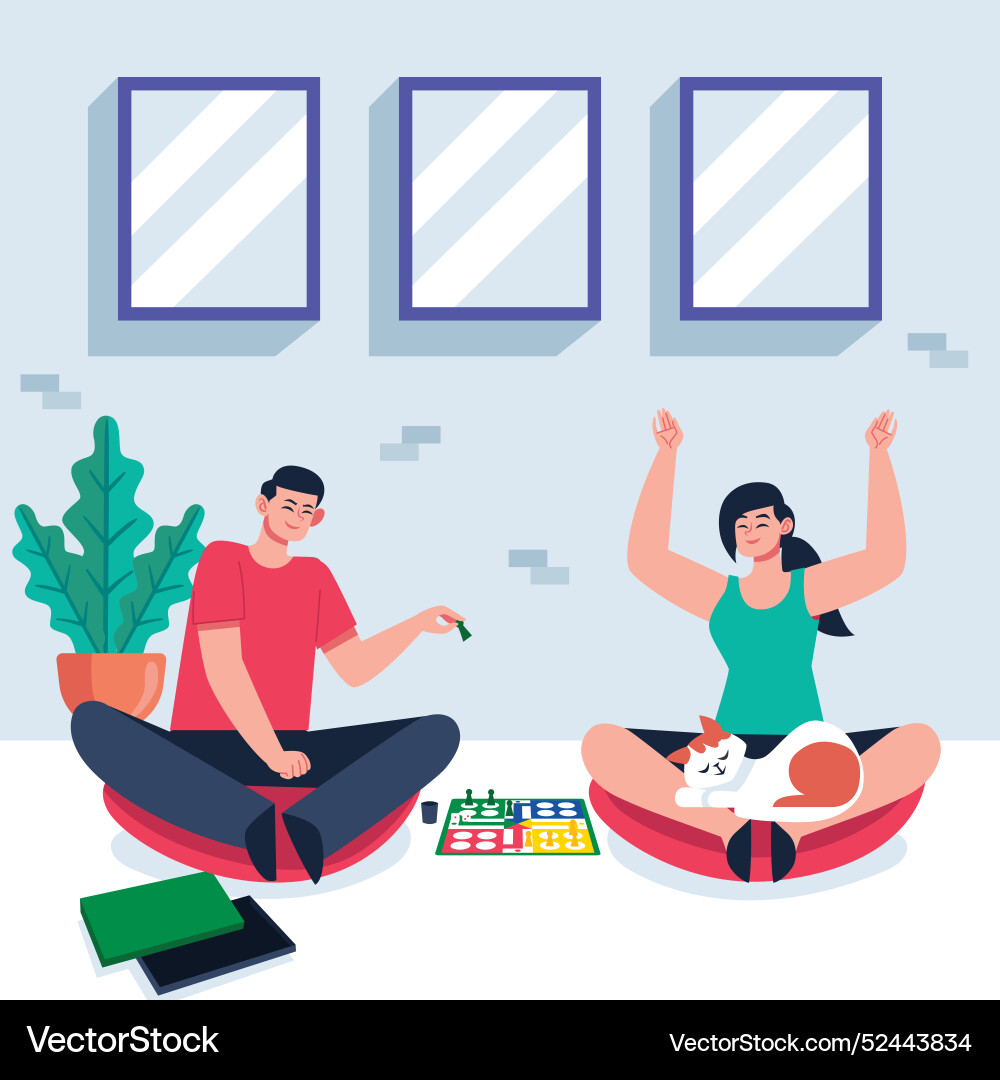 People playing ludo game Royalty Free Vector Image