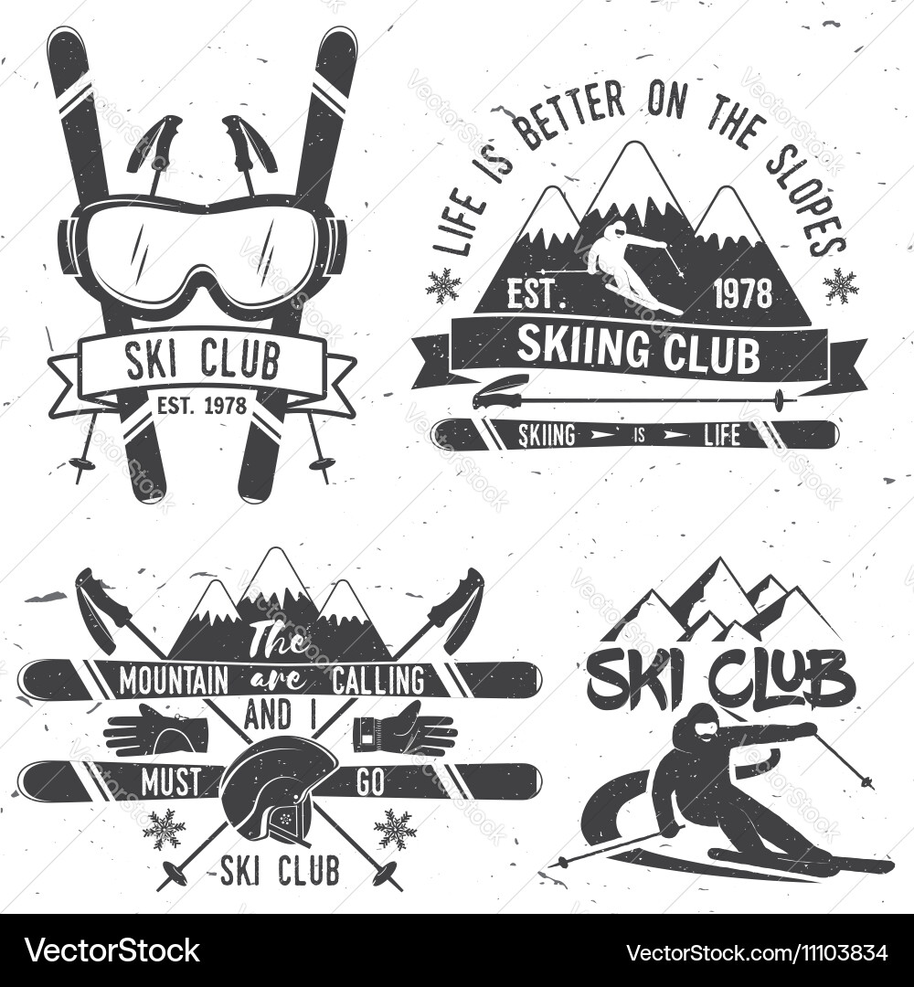 Ski club concept Royalty Free Vector Image - VectorStock