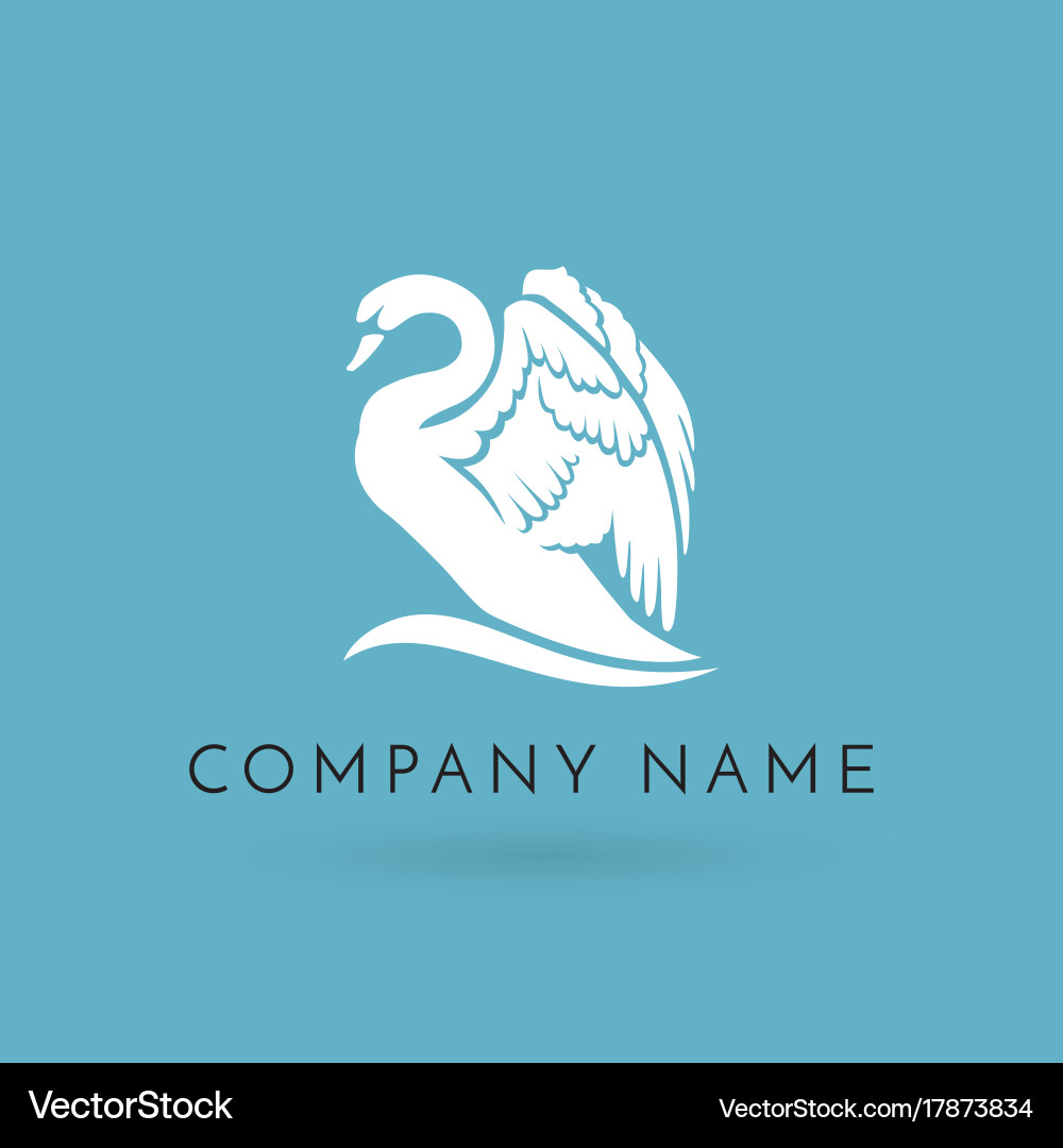 Swan logo sign emblem-18 Royalty Free Vector Image