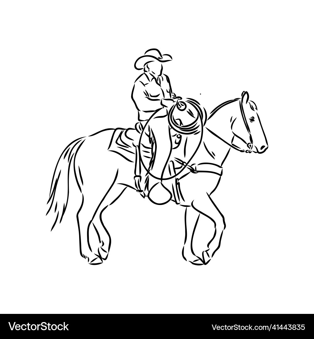 An hand drawn freehand - rodeo scene from Vector Image