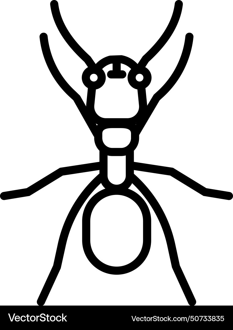 Ant icon linear insect symbol entomology logo Vector Image