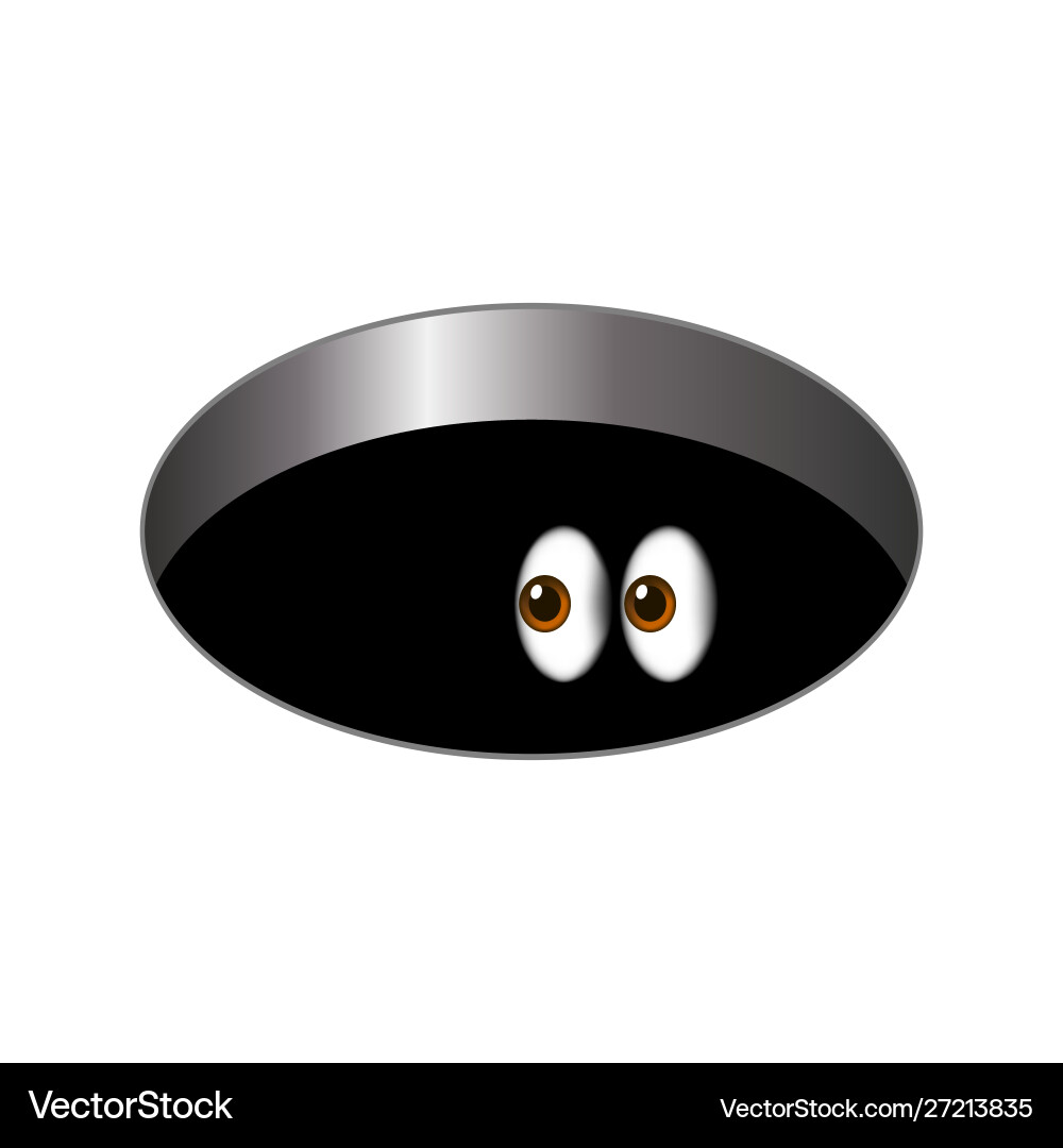 Cartoon big scared eyes looking out a dark Vector Image