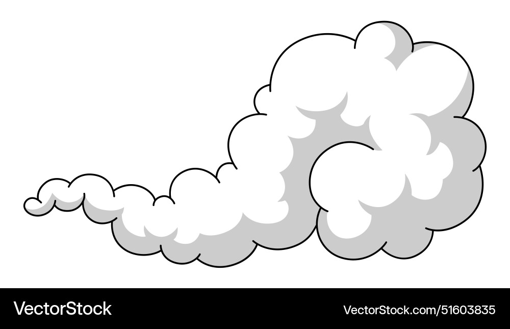 Cartoon of smoke comic image Royalty Free Vector Image