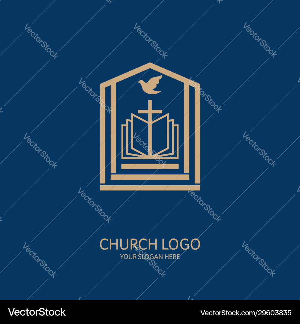 Kirchenlogo christliche Symbole Lizenzfreies Vektorbild