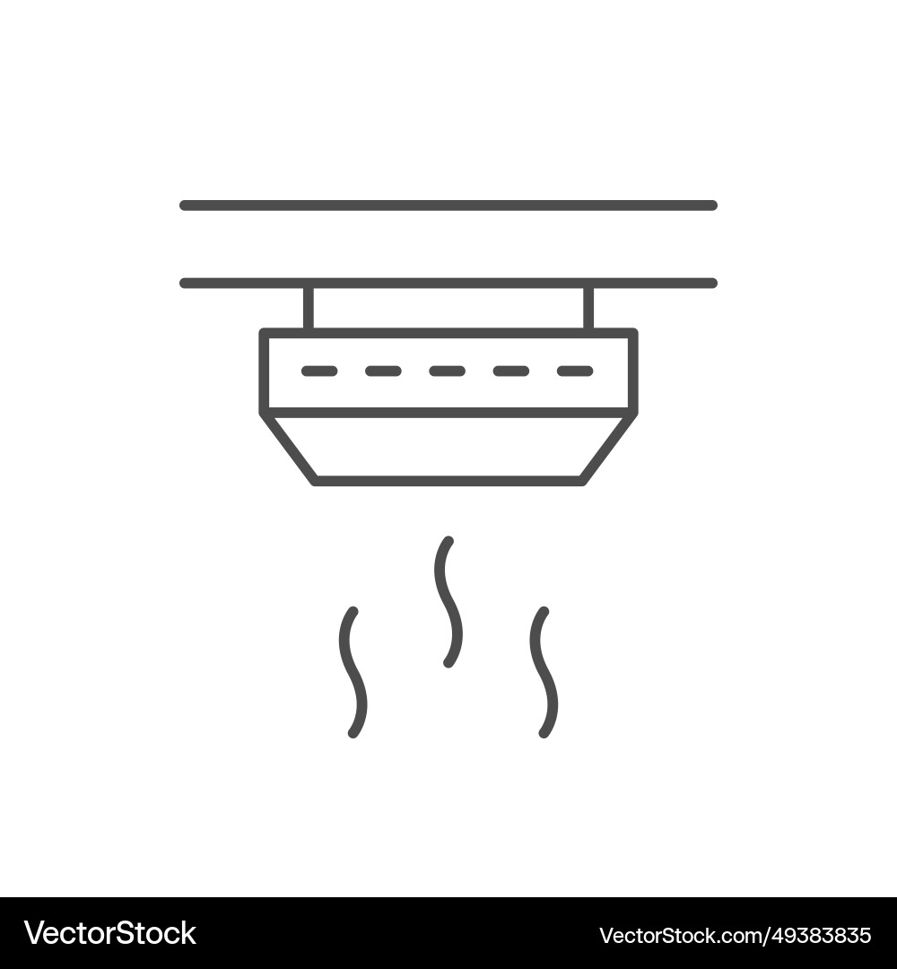 Fire detector line outline icon Royalty Free Vector Image