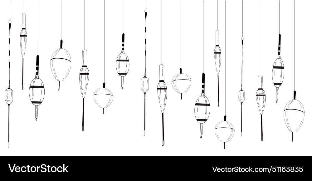 Fishing bobber seamless border Royalty Free Vector Image