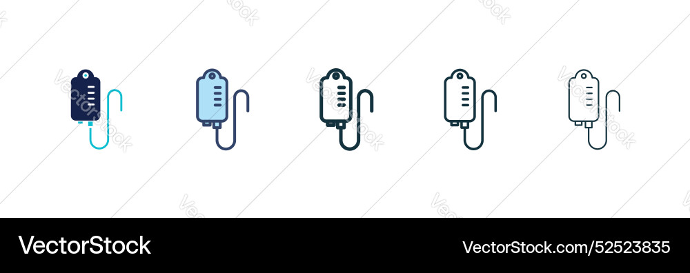 Intravenous icon set black filled and outlined Vector Image