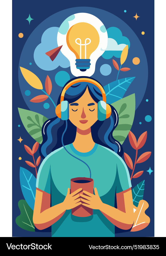 Motivational podcast inspiration Royalty Free Vector Image