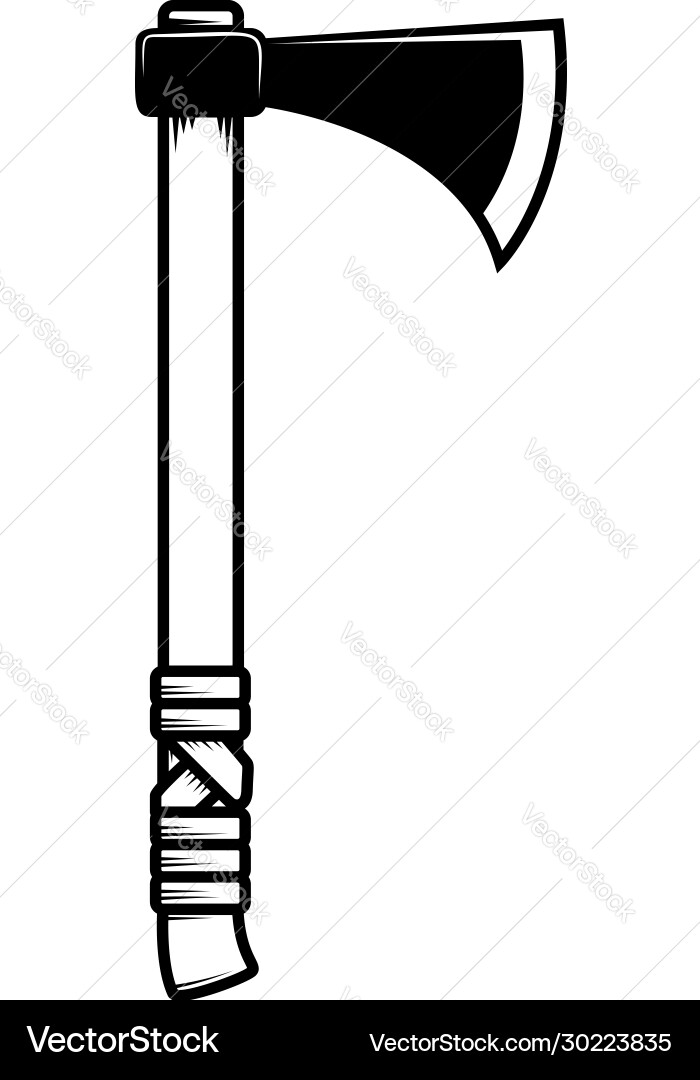 Native indian tomahawk in engraving style design Vector Image