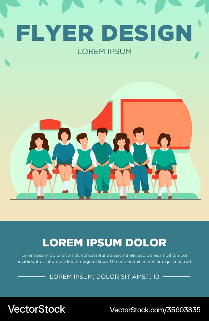 School students posing for class portrait Vector Image