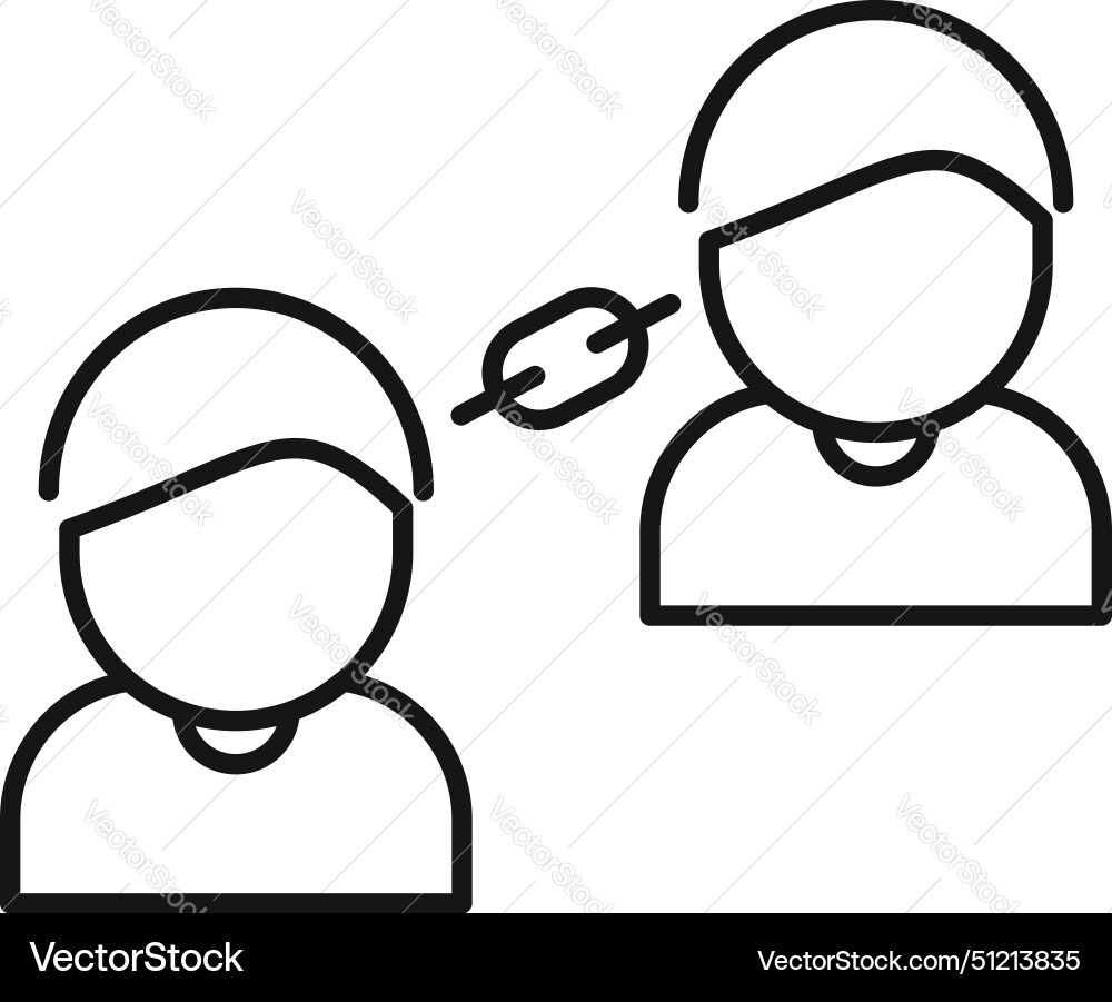 Social human chains icon outline team Royalty Free Vector