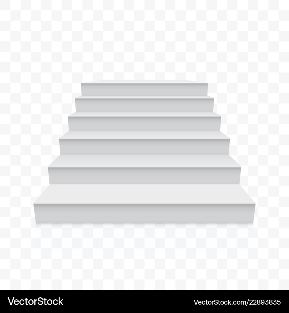 White stairs realistic staircase up Royalty Free Vector