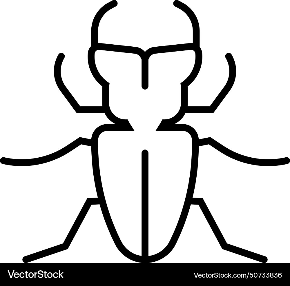 Beetle icon thin line insect black symbol Vector Image