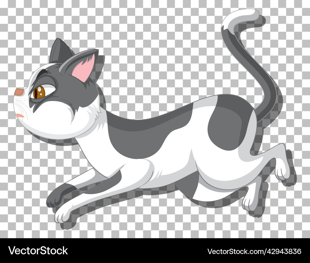 Cat jumping cartoon character Royalty Free Vector Image