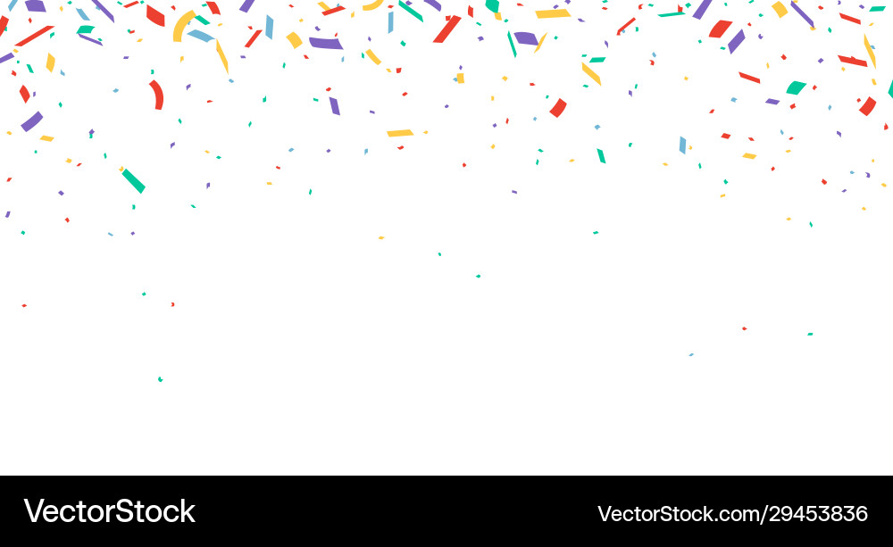 Colorful confetti celebration banner design Vector Image