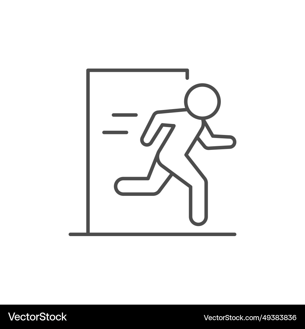 Emergency exit line outline icon Royalty Free Vector Image
