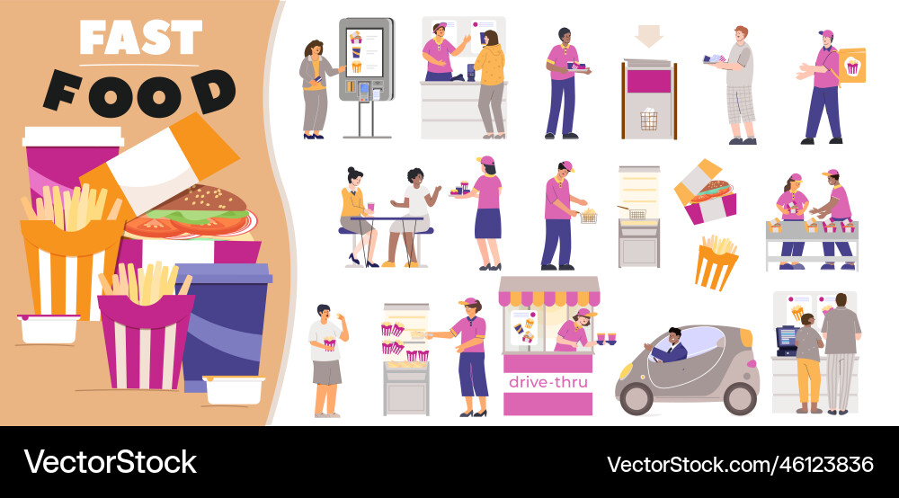 Fast Food Icons - Restaurant Set Royalty Free Vector Image