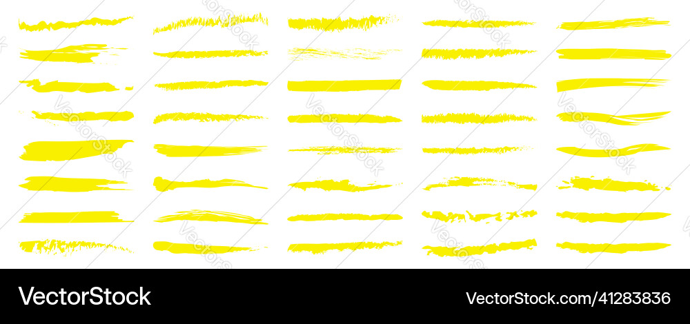 Highlight marker yellow underline lines Royalty Free Vector
