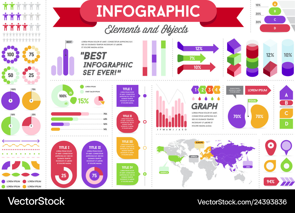 Infographics presentation with elements Royalty Free Vector