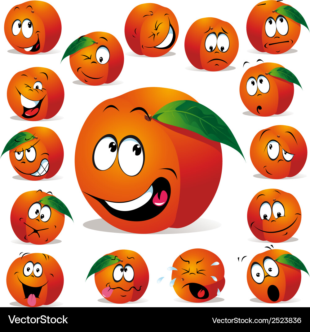 Peach cartoon Royalty Free Vector Image - VectorStock