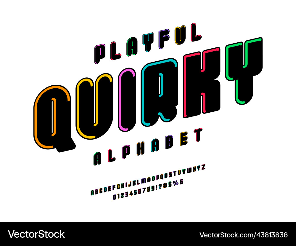 Playful font Royalty Free Vector Image - VectorStock