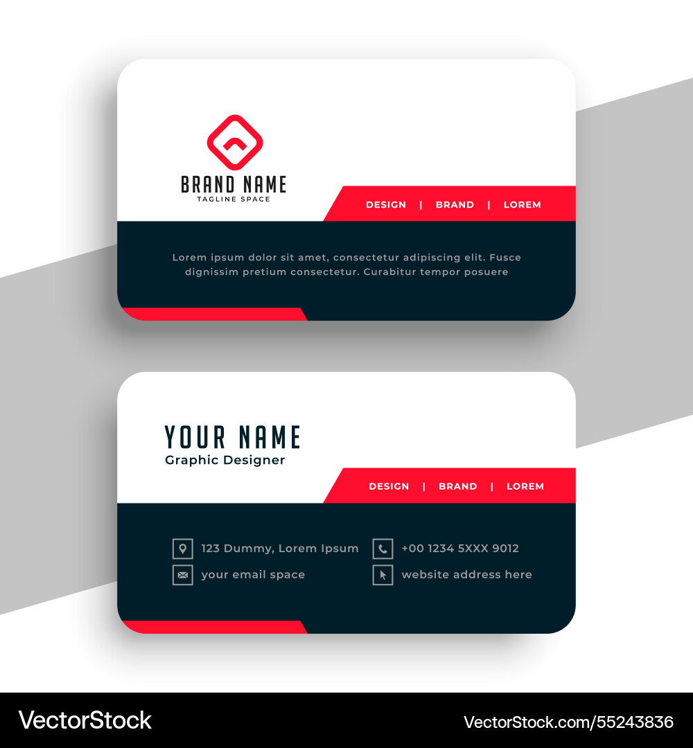 Professional company visiting card template Vector Image