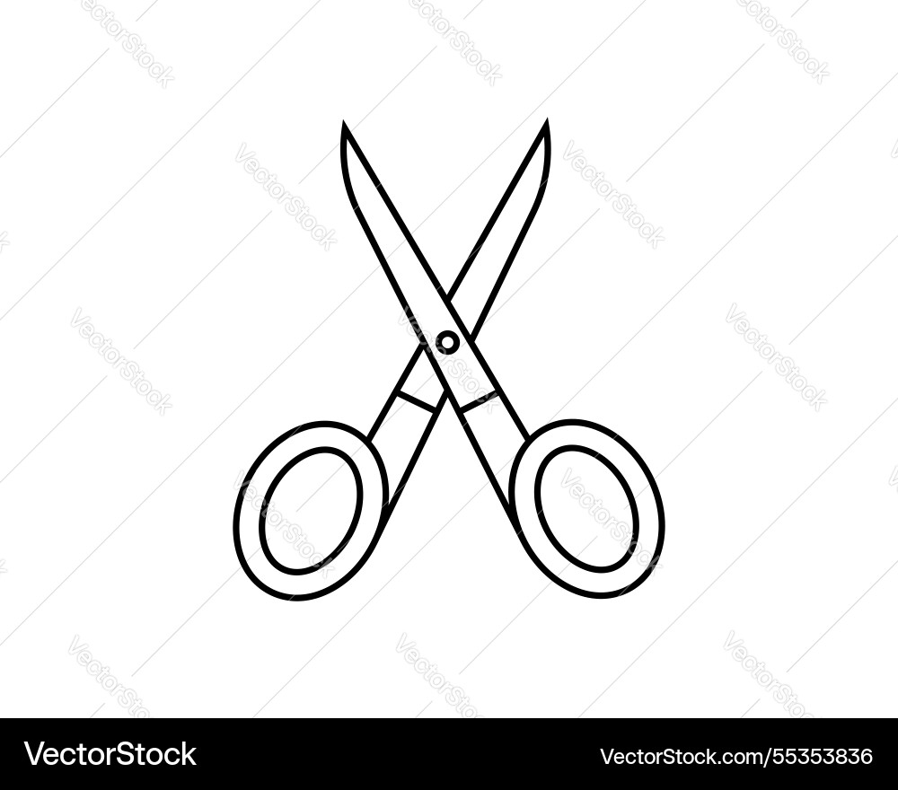 Simple clean line art of scissors perfect Vector Image