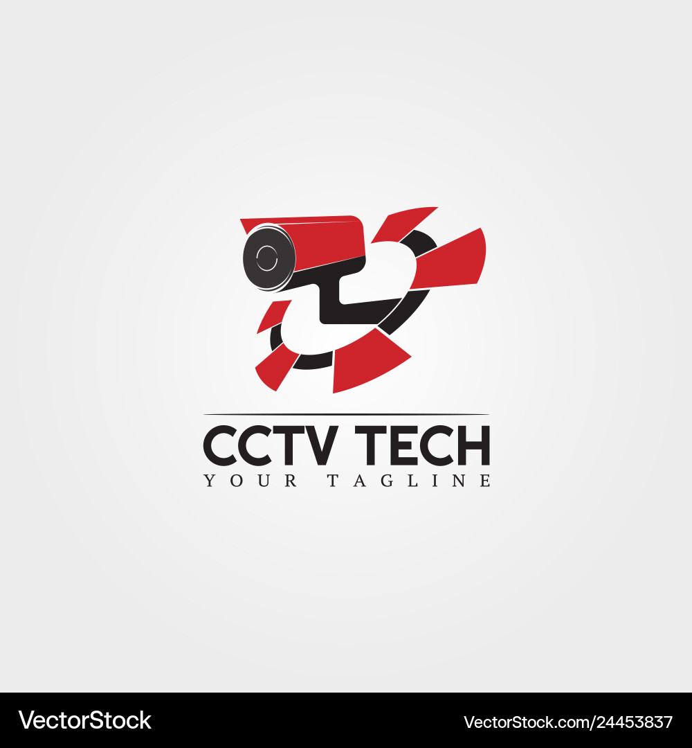 CCTV Security Camera Logo Template Royalty Free Vector Image