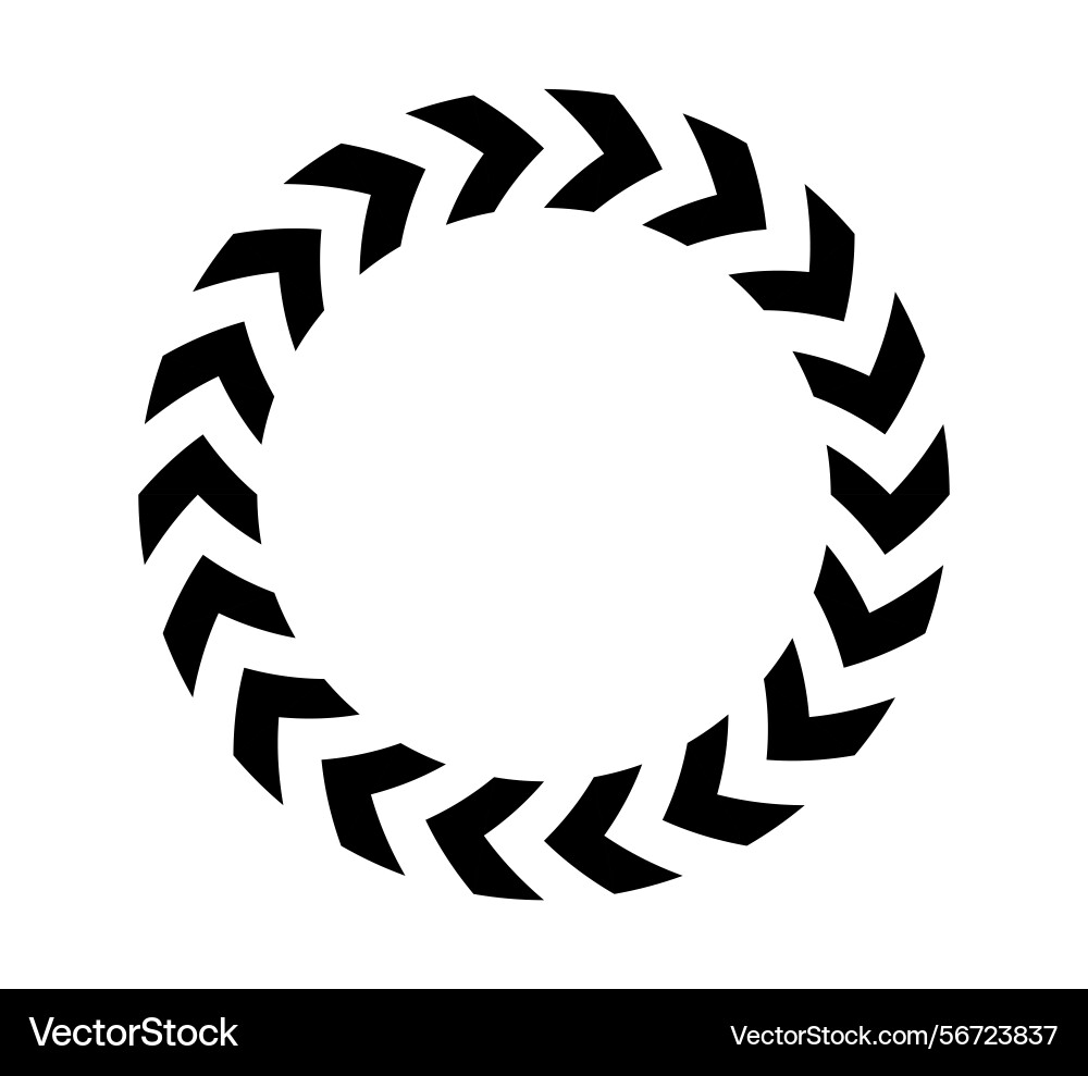 Chevron arrow circle shape round frame Royalty Free Vector