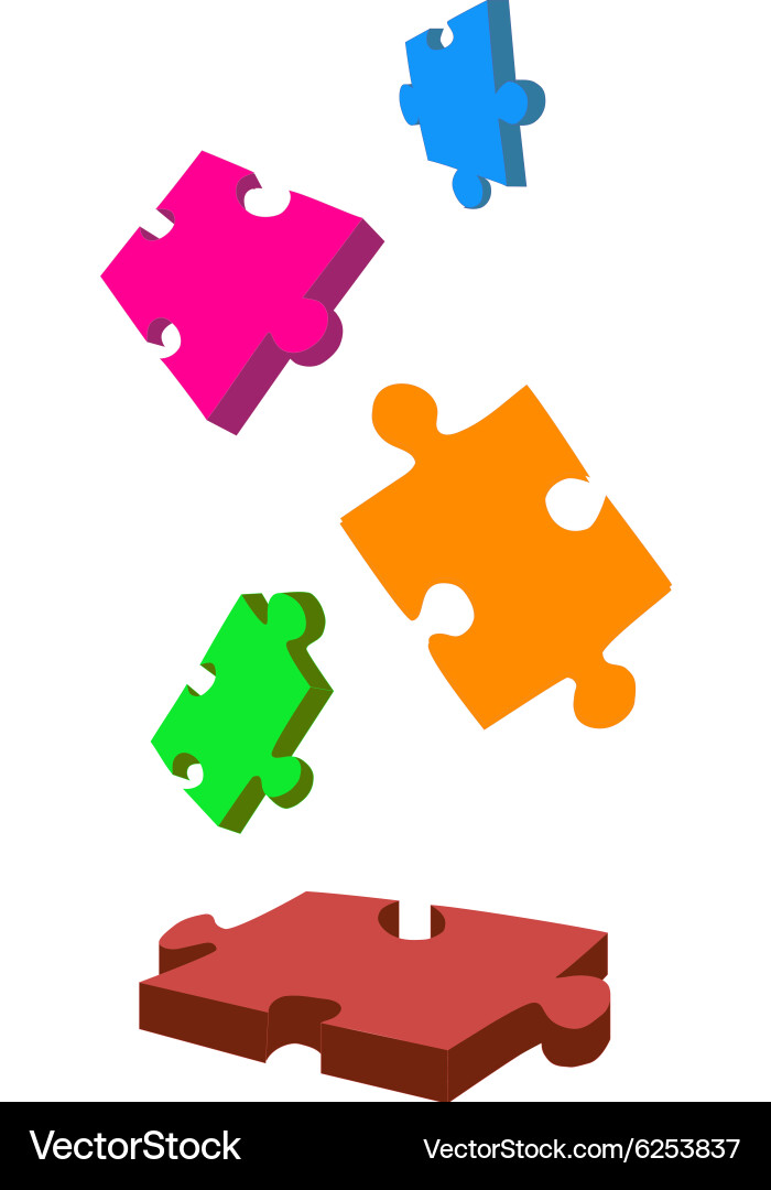 Colorful Puzzle Fragments Royalty Free Vector Image