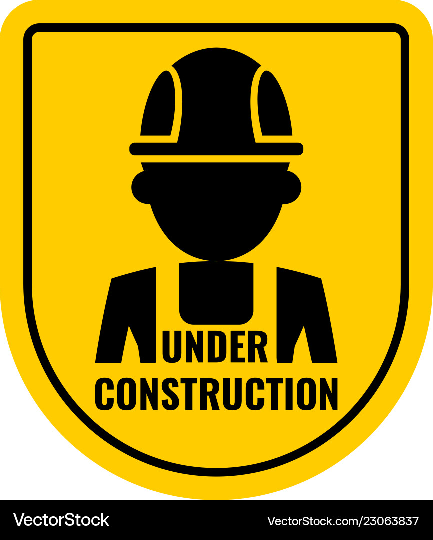 Construction Warning Sign Royalty Free Vector Image