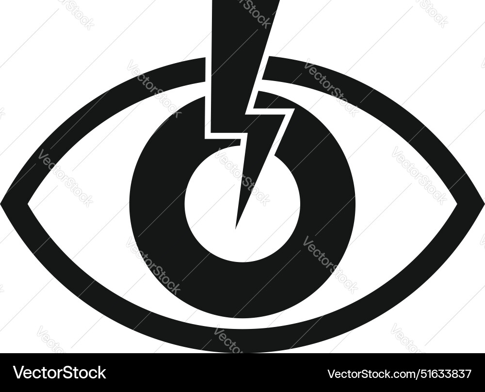 Human eye receiving electric shock icon showing Vector Image