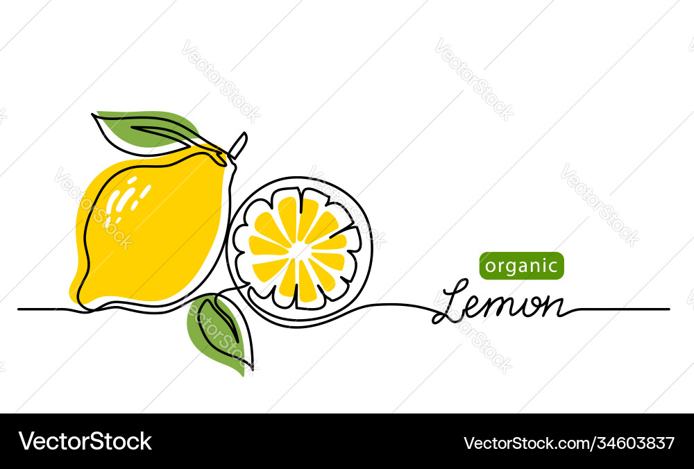 Lemon one continuous line Royalty Free Vector Image