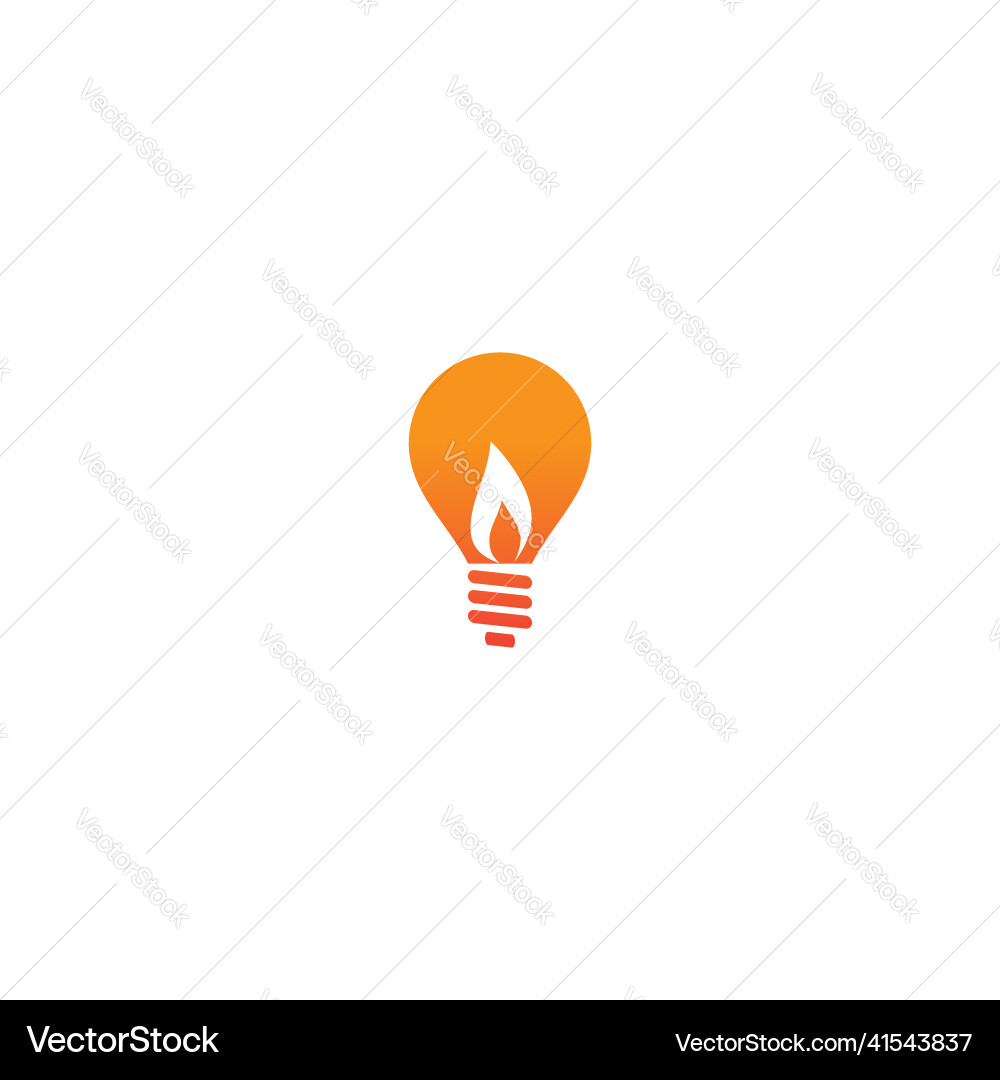 Lightbulb flame logo Royalty Free Vector Image