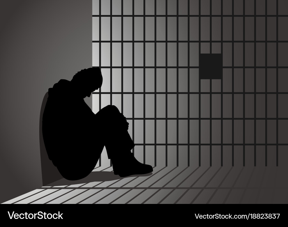 Man in jail Royalty Free Vector Image - VectorStock
