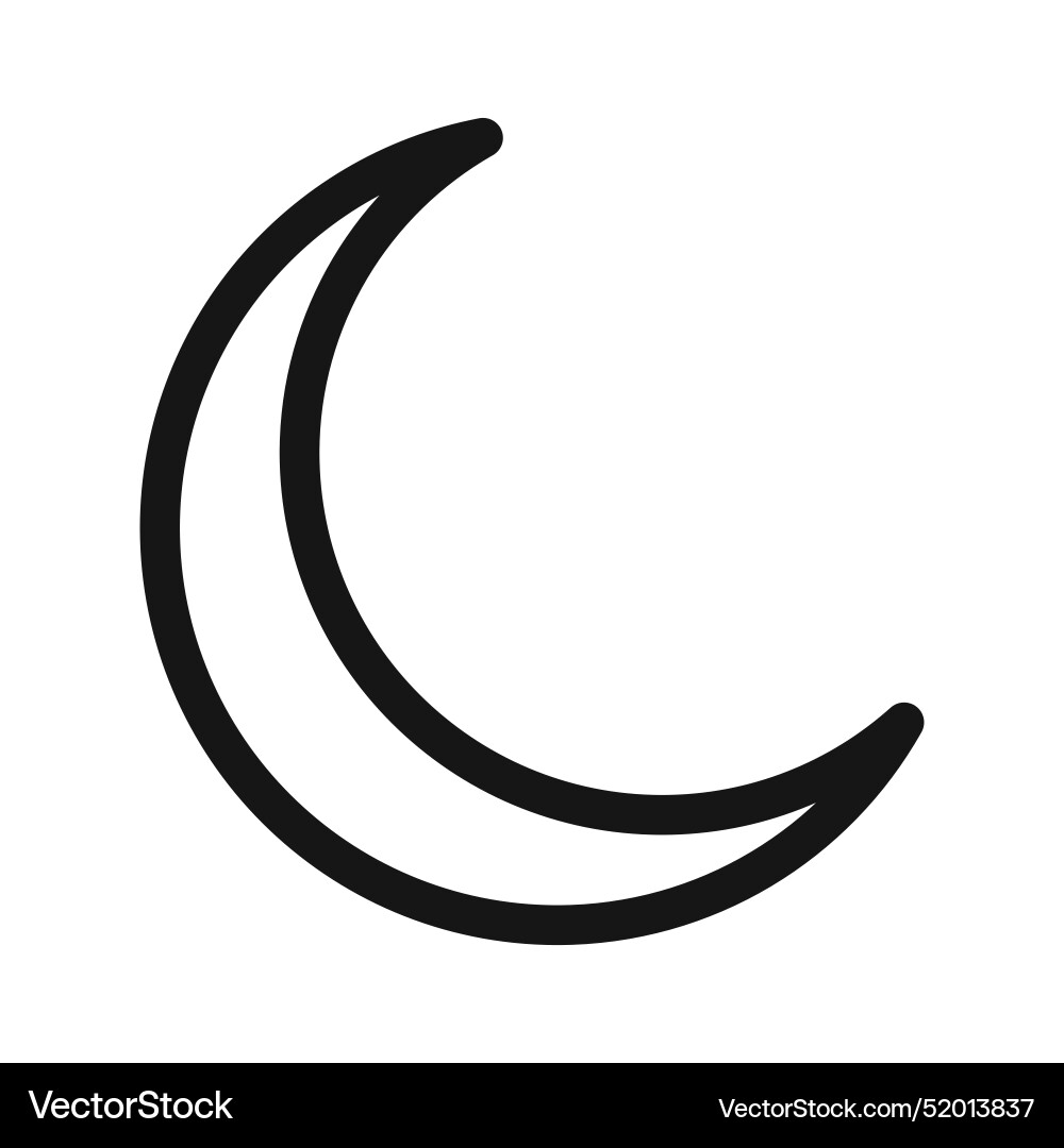Moon outline icon black line art Royalty Free Vector Image