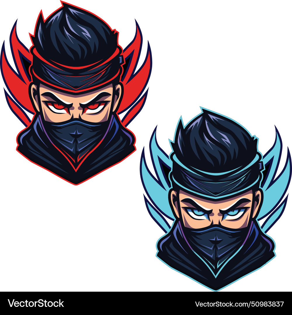 Ninja mascot logo Royalty Free Vector Image - VectorStock