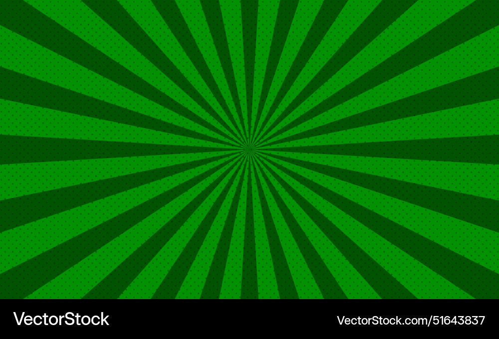 Retro rays comic green background pop art style Vector Image