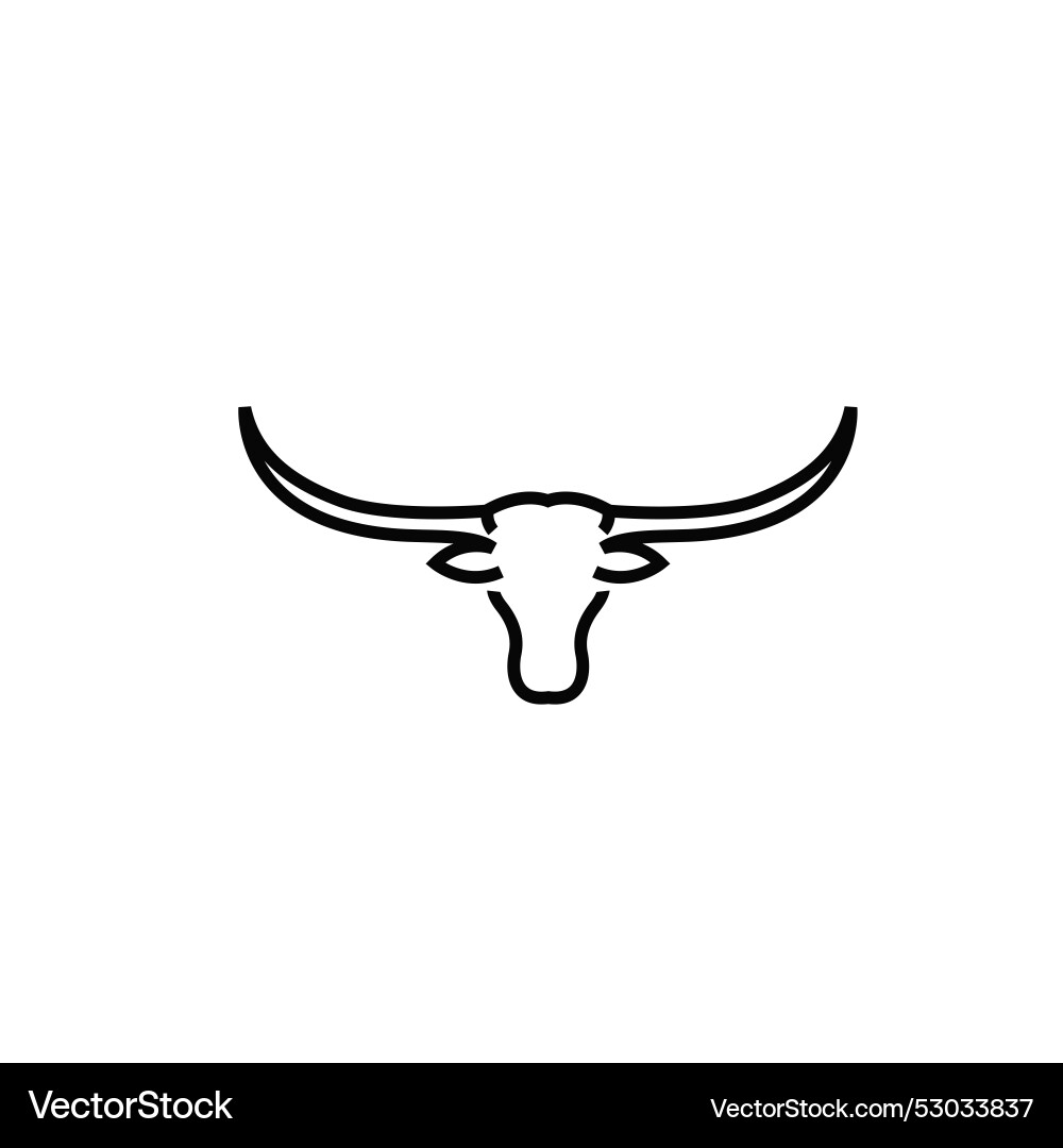 Texas Longhorn Line Art Logo Royalty Free Vector Image